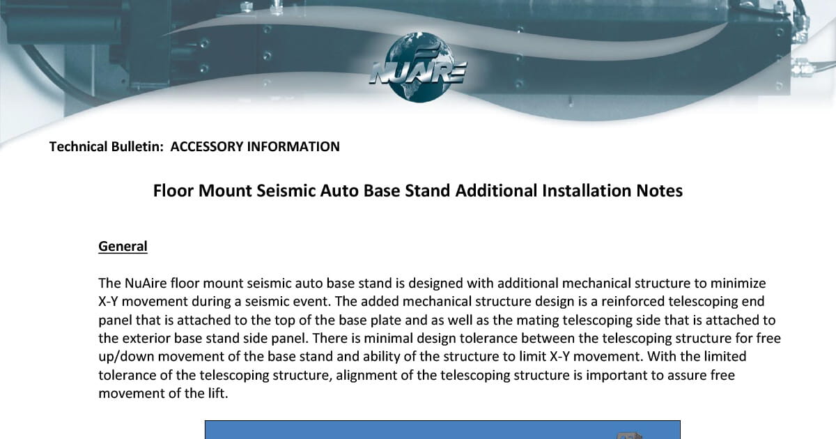 Ensure optimal performance of seismic base stands | NuAire