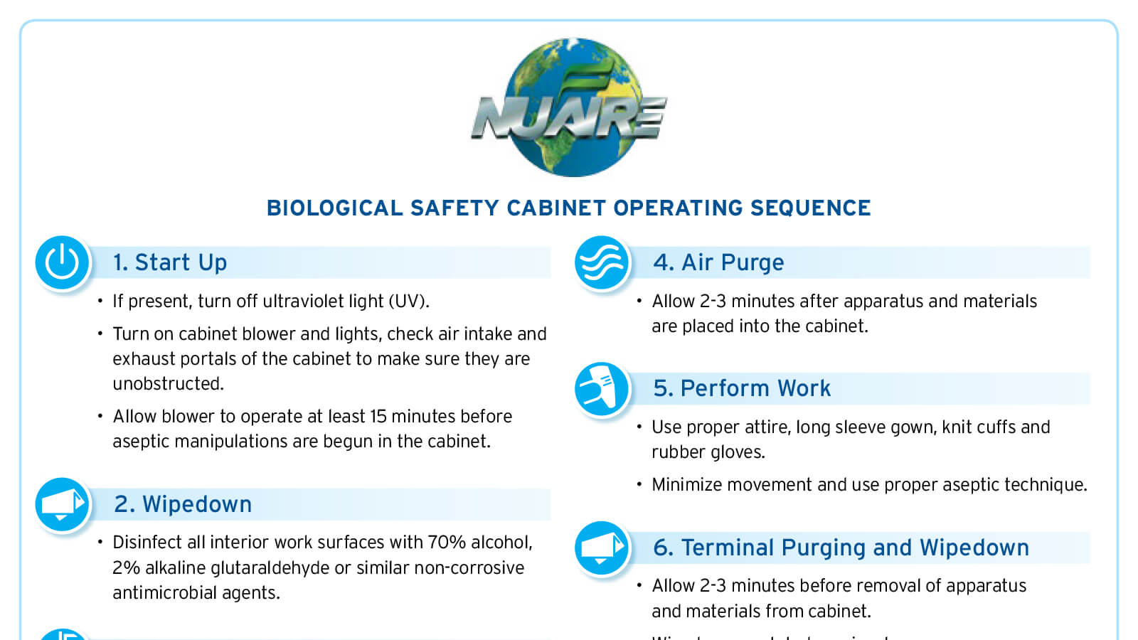Biosafety Cabinet Operating Label Guide | NuAire