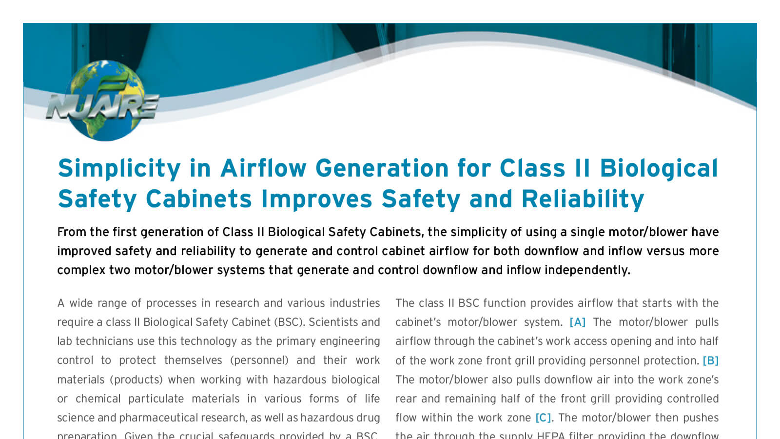 Biosafety Cabinet Single Motor versus Dual Motors | NuAire