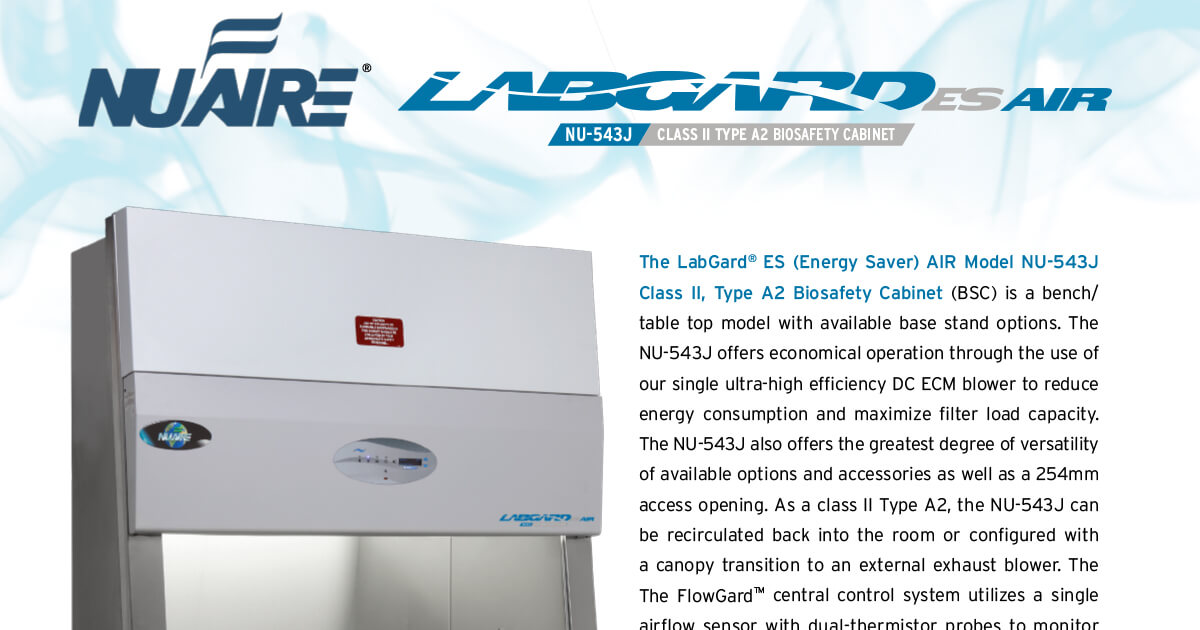 LabGard NU-543J Biosafety Cabinet Flyer | NuAire