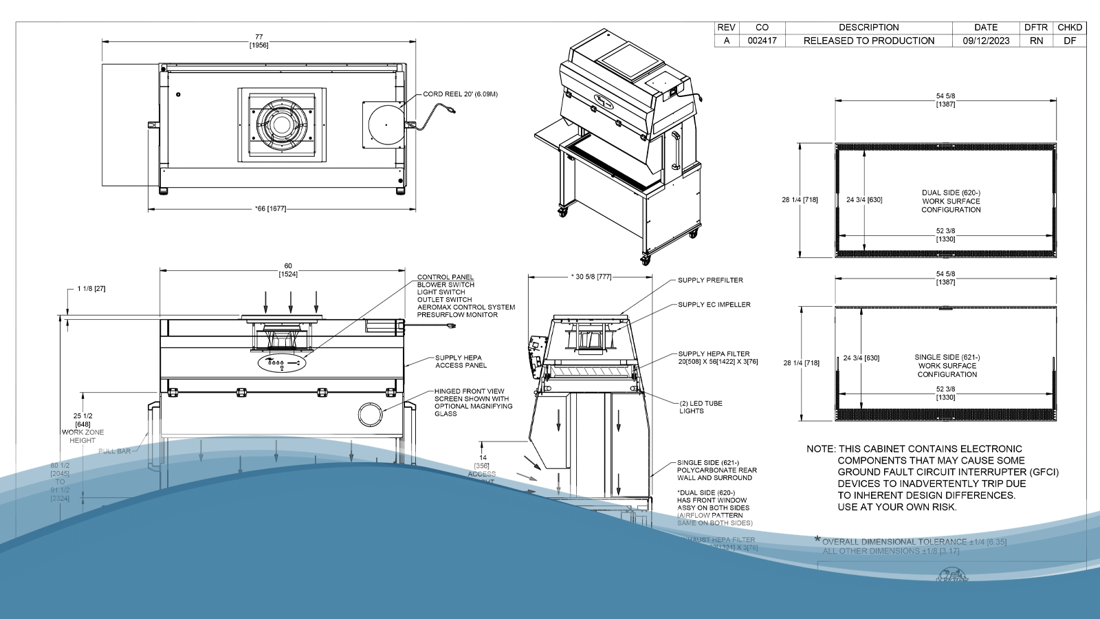 Technical Drawing NU-620-500E & NU-621-500E ATS | NuAire