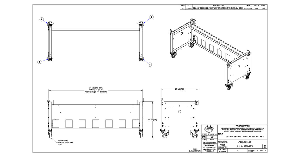 NU-800 Telescoping Base Stands with Casters | NuAire