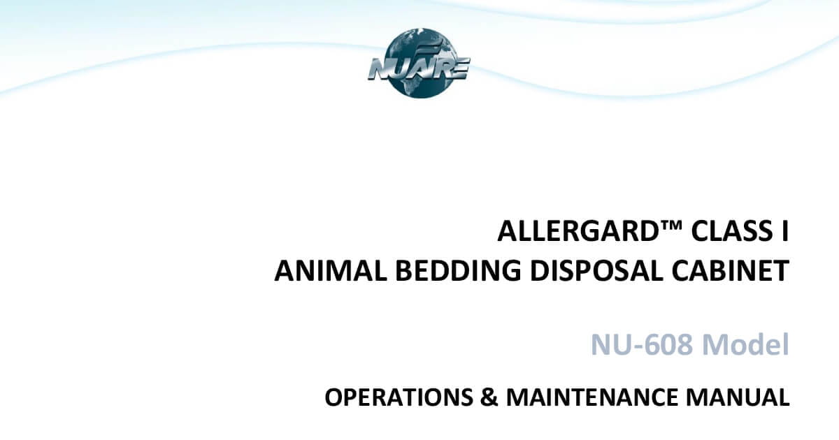 NU-608 Animal Waste Station 115V Manual | NuAire