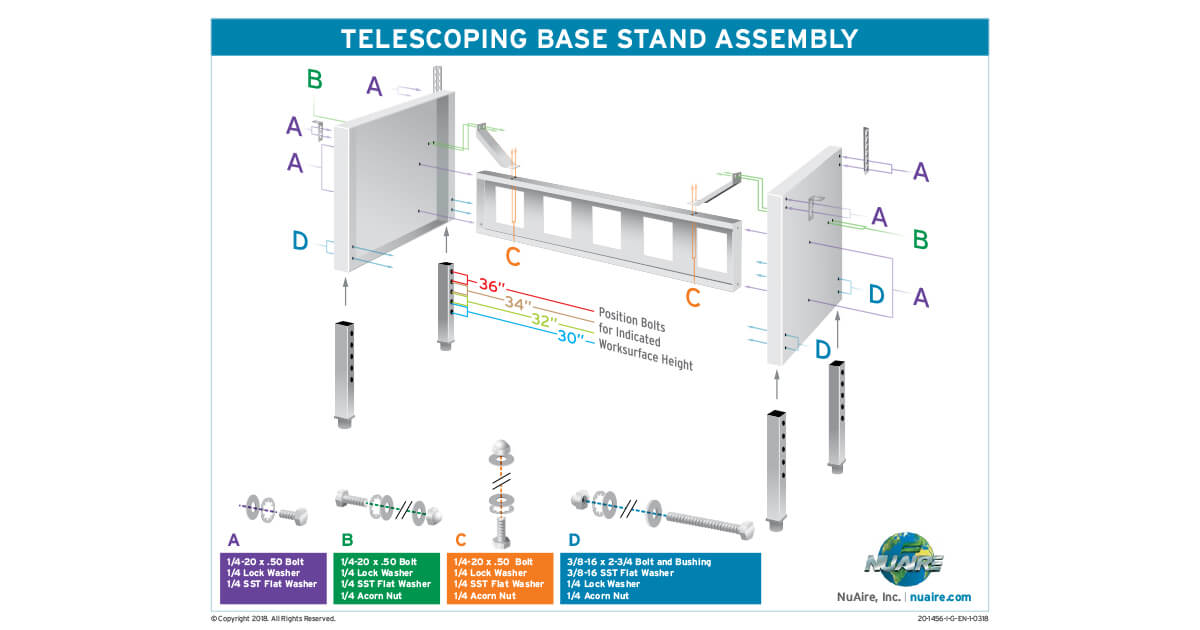Telescoping Base Stand Assembly | NuAire